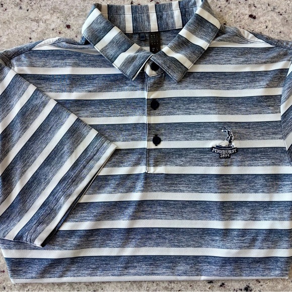 adidas | Shirts | Adidas Twocolor Striped Golf Polo Shirt With ...